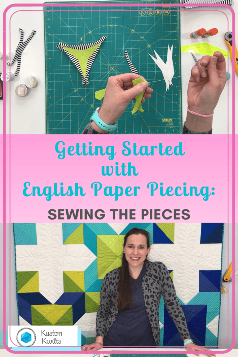 How to English Paper Piece - sewing pieces together - Kustom Kwilts
