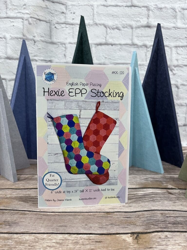 Hexie EPP Stocking Pattern by Joanna Marsh - English Paper Pieced Pattern - Kustom Kwilts